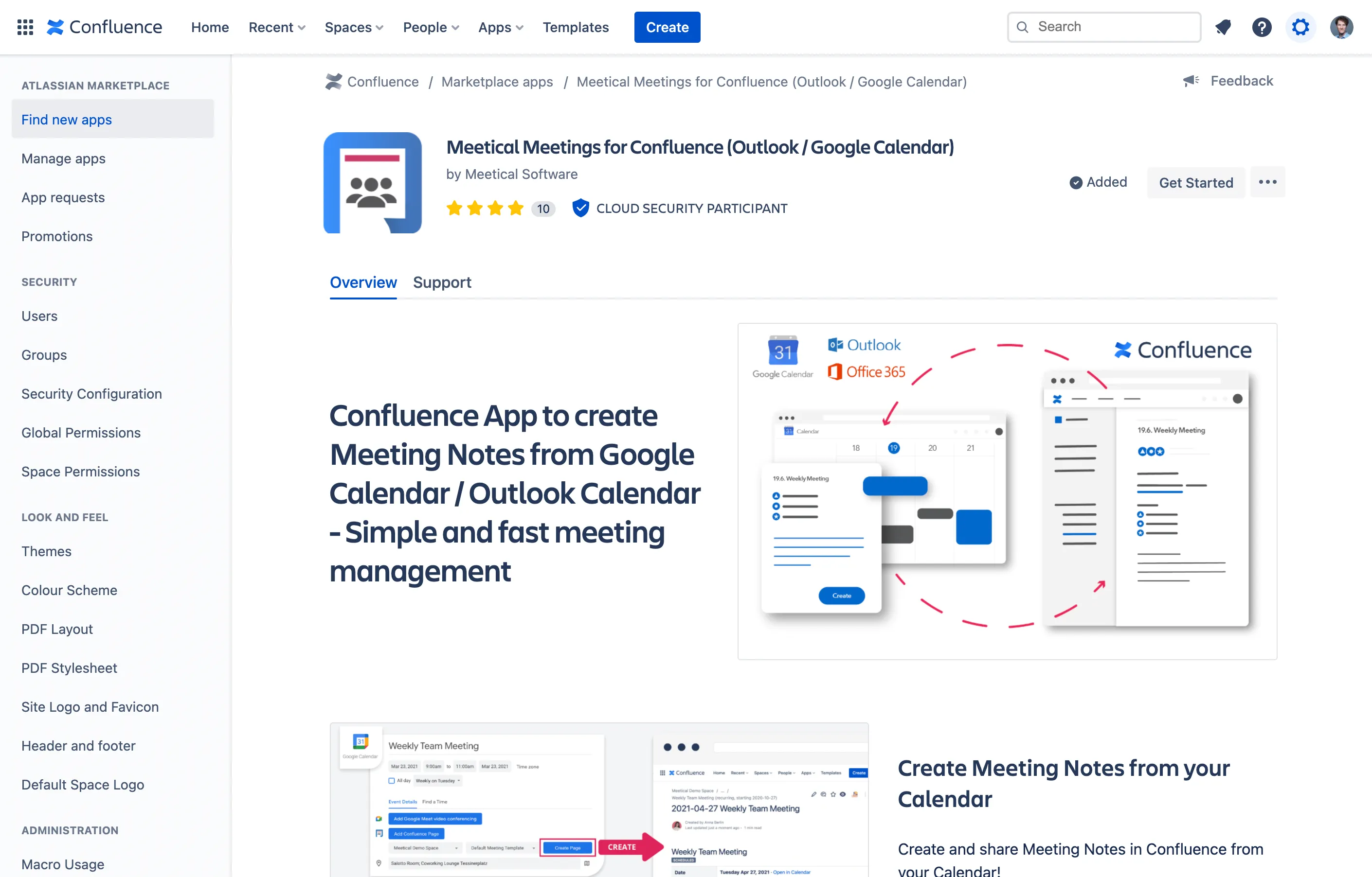 Confluence Outlook Integration | Meetical